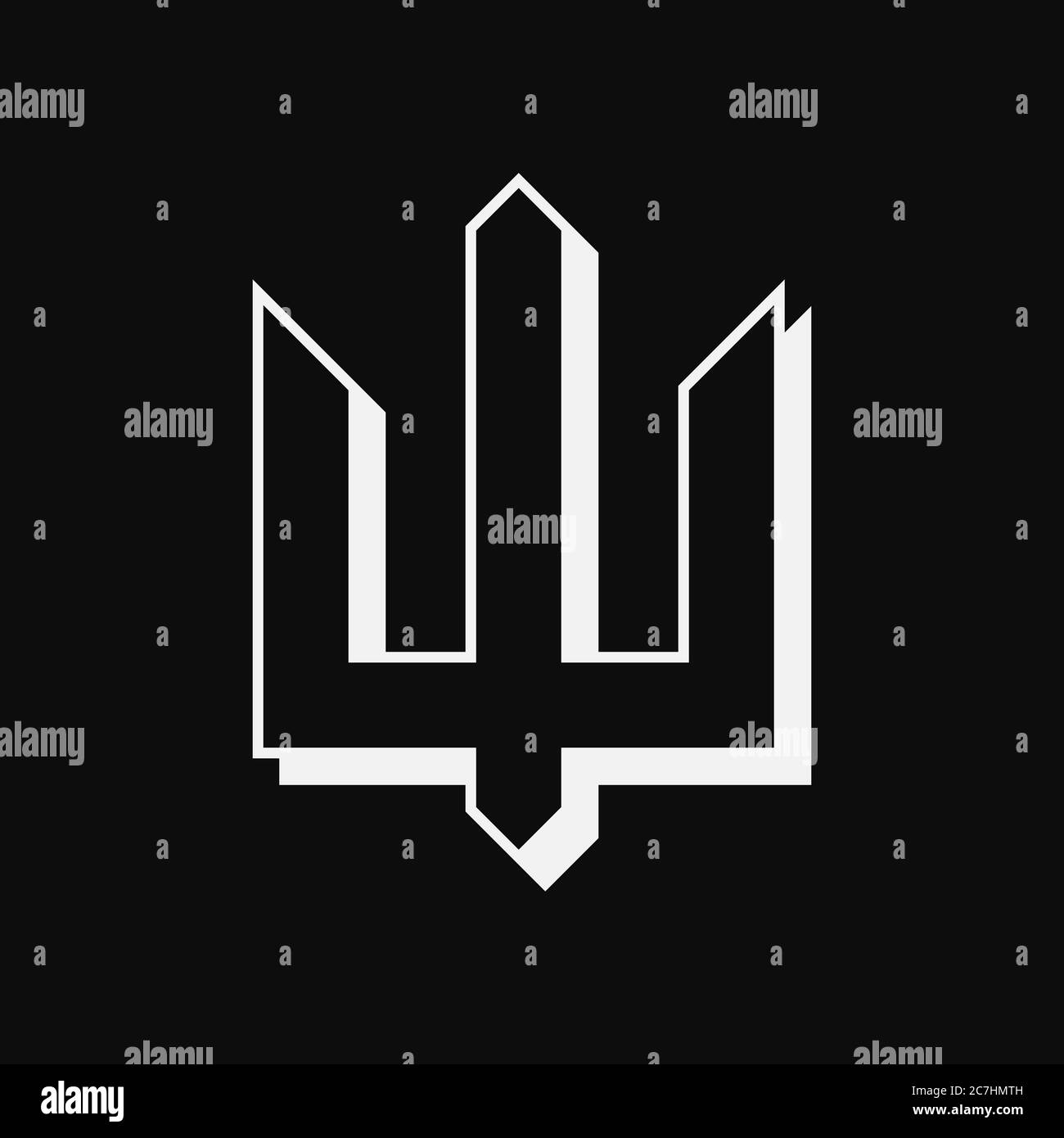 Vector icon of Trident symbol. Tryzub 3d sign Stock Vector Image & Art ...