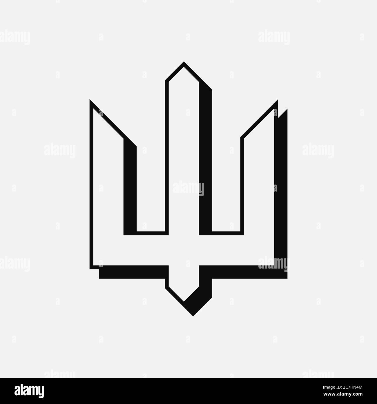 Vector icon of Trident symbol. Tryzub 3d sign Stock Vector Image & Art ...