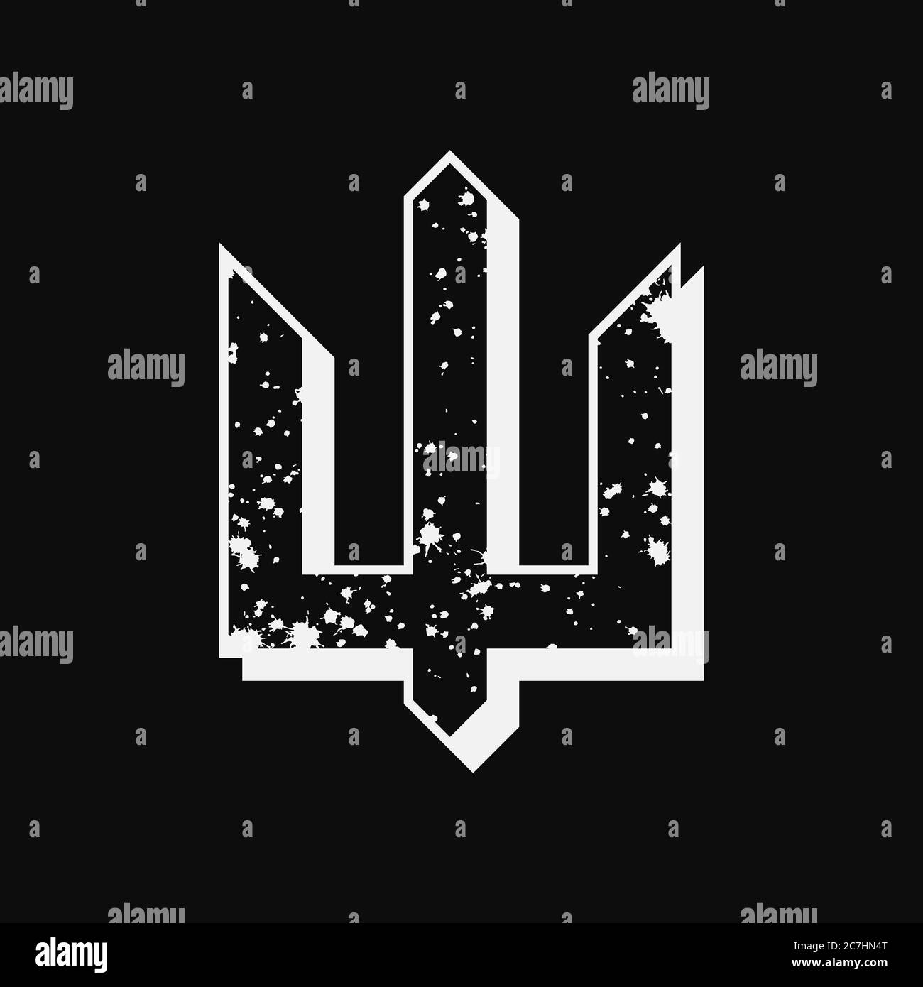 Textured icon of Trident symbol. Tryzub 3d sign Stock Vector Image ...