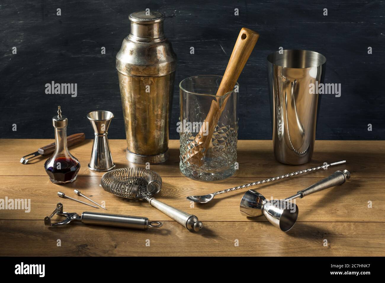 Metal Classic Bartender Bar Tools for Making Cocktails and Drinks Stock ...