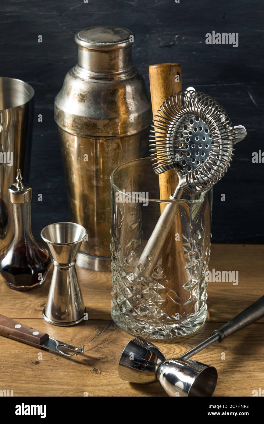 Metal Classic Bartender Bar Tools for Making Cocktails and Drinks Stock ...