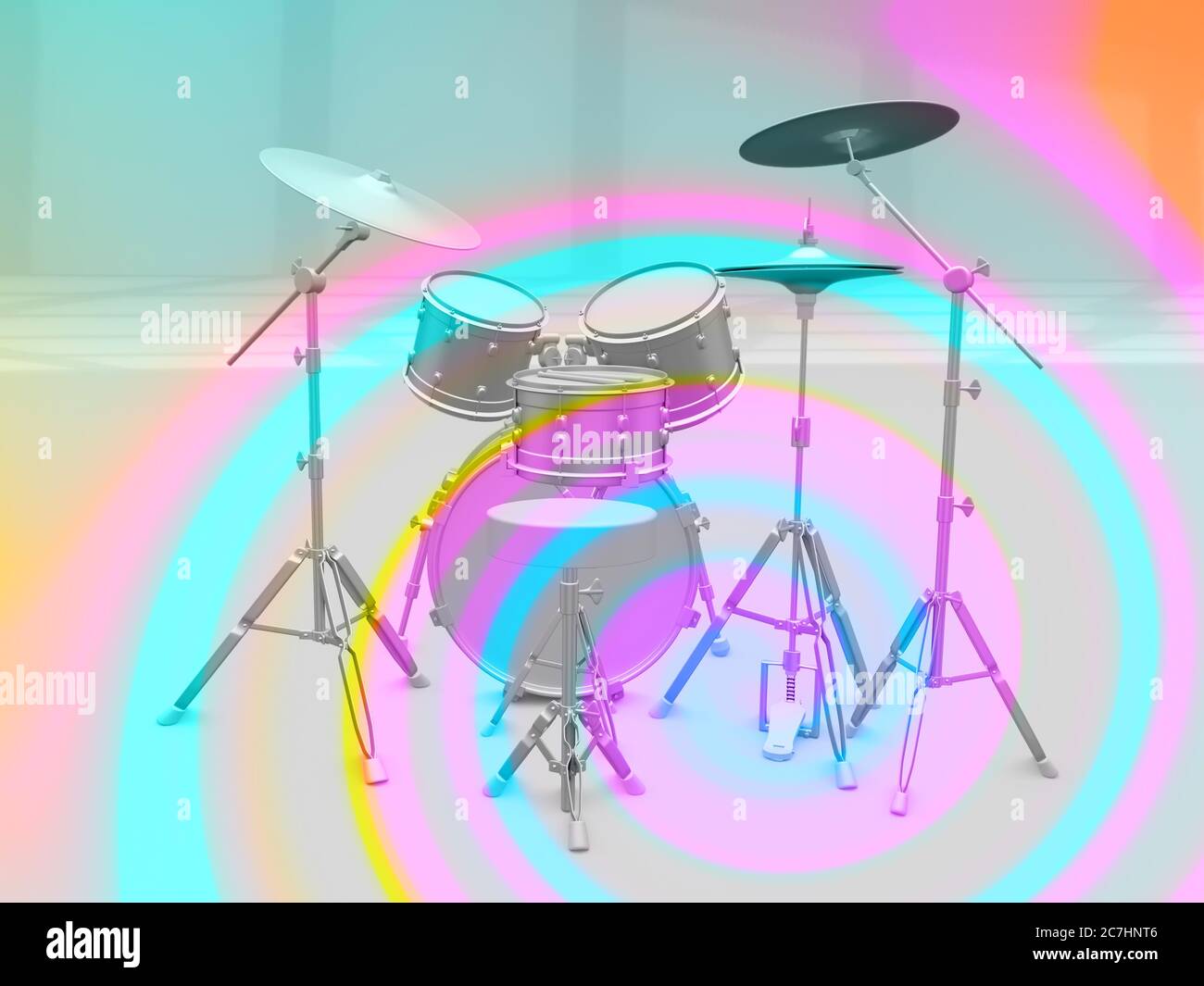 Set of colored drums. 3d illustration, render Stock Photo - Alamy