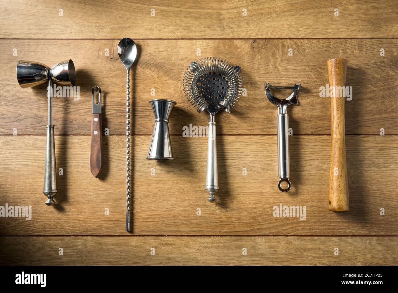 Metal Classic Bartender Bar Tools for Making Cocktails and Drinks Stock ...