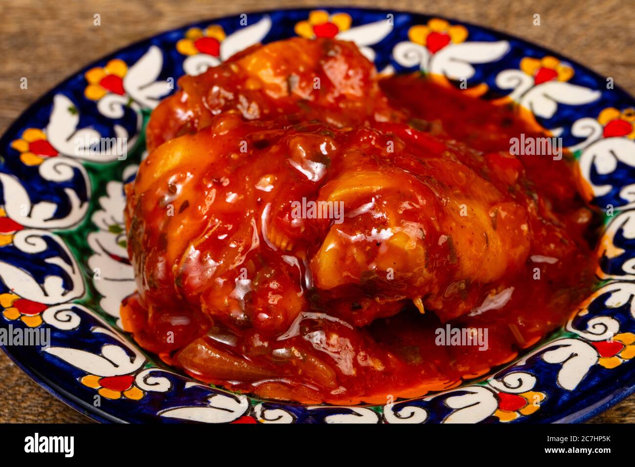 Georgian traditional Chahohbili with chicken Stock Photo - Alamy