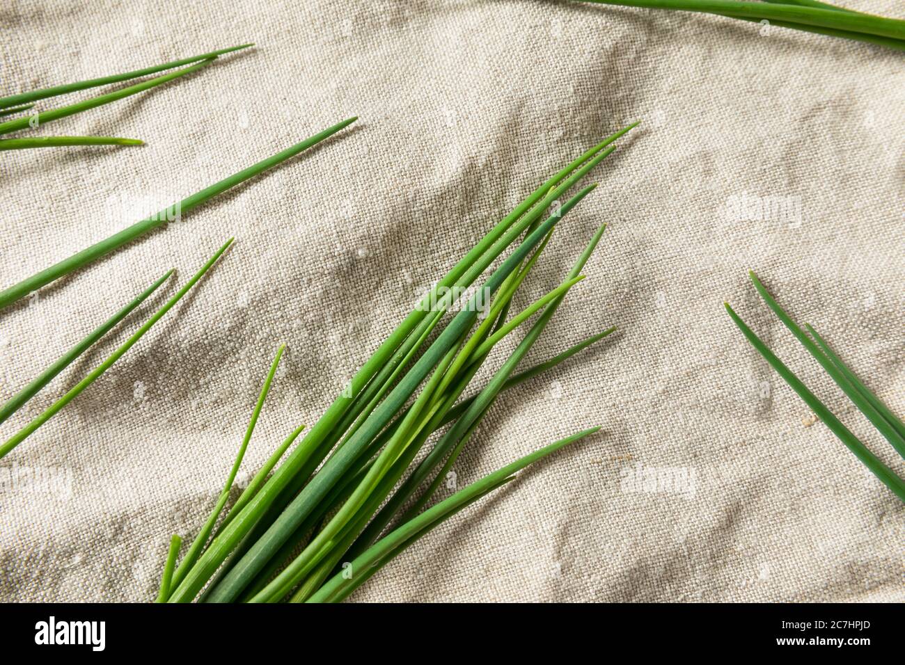 Raw Green Organic Fresh Chives Ready to Cook With Stock Photo - Alamy