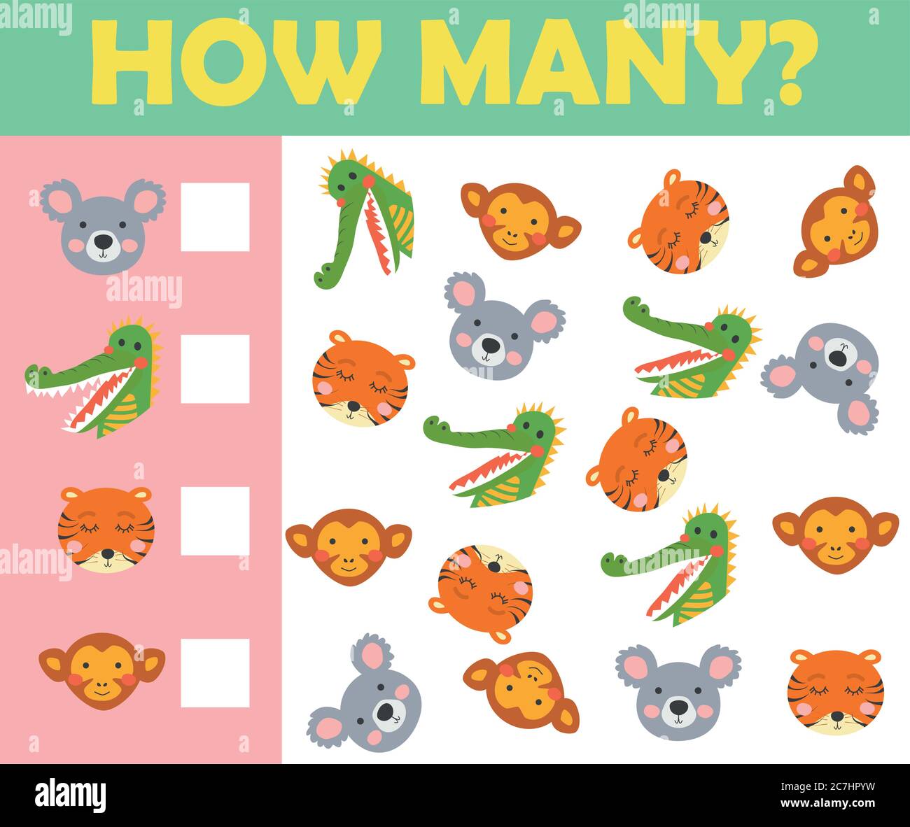 Cartoon Illustration of Education Counting Game for Preschool Children ...