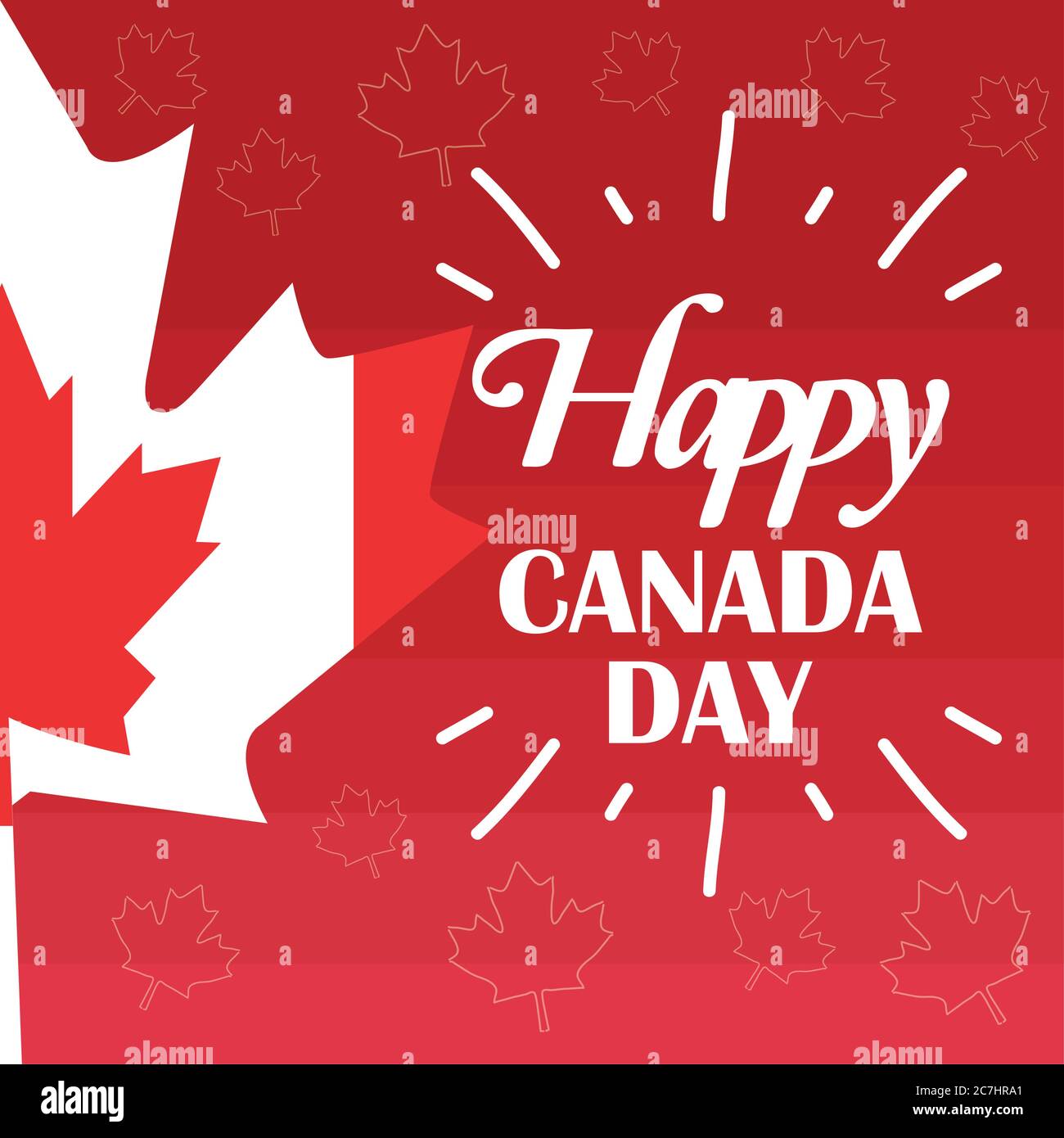 Happy Canada day card with a maple leaf - Vector Stock Vector Image ...