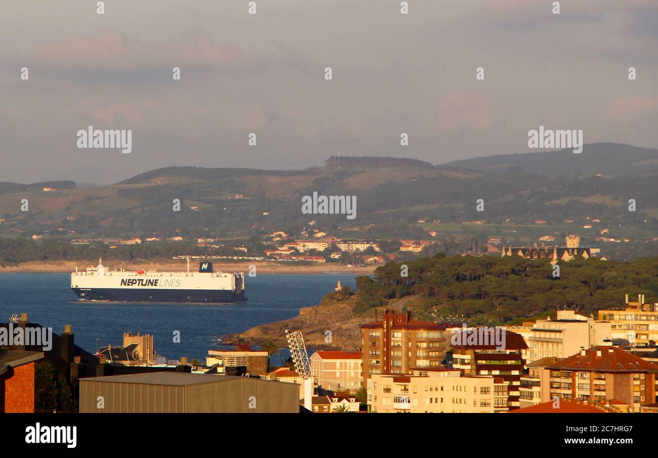 Evening sunlight view of the dual fuelled eco-friendly powered PCTC ...