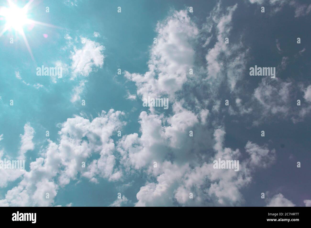 Beautiful clouds in the turquoise sky - perfect for a cool background ...