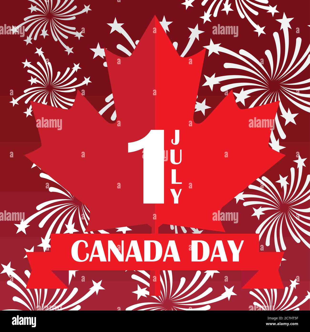 Happy Canada day card with a maple leaf - Vector Stock Vector Image ...