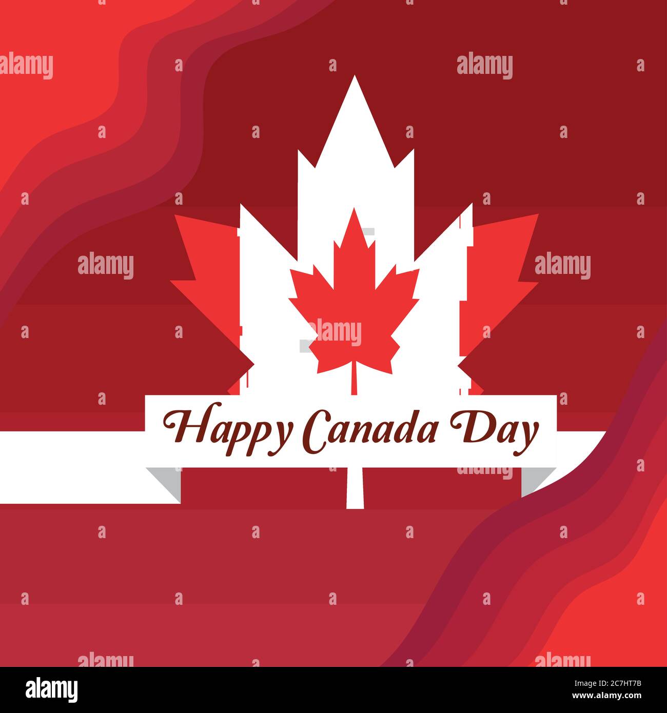 Happy Canada day card with a maple leaf - Vector Stock Vector Image ...