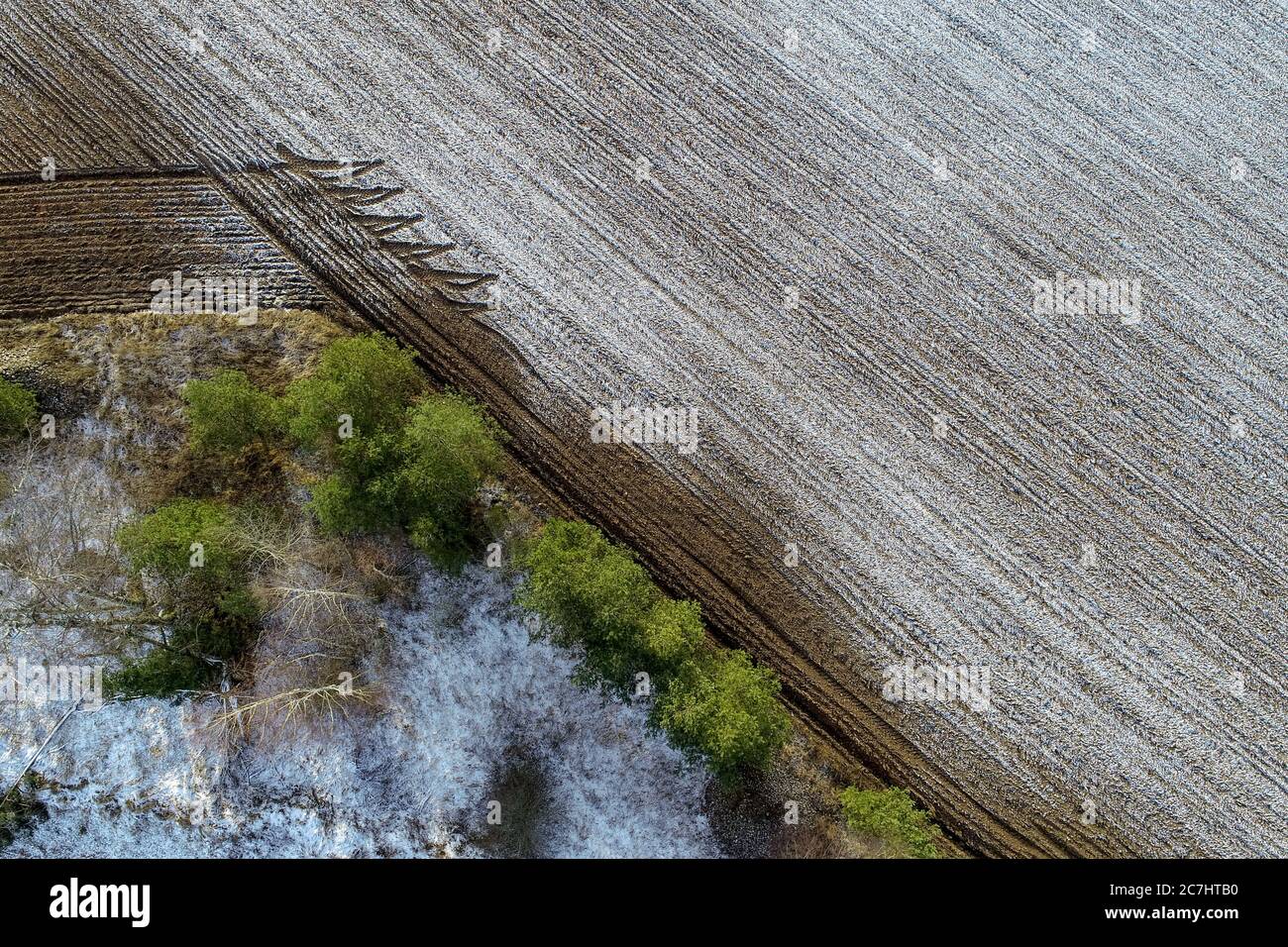 Overhead shot of an agricultural field in the countryside Stock Photo ...