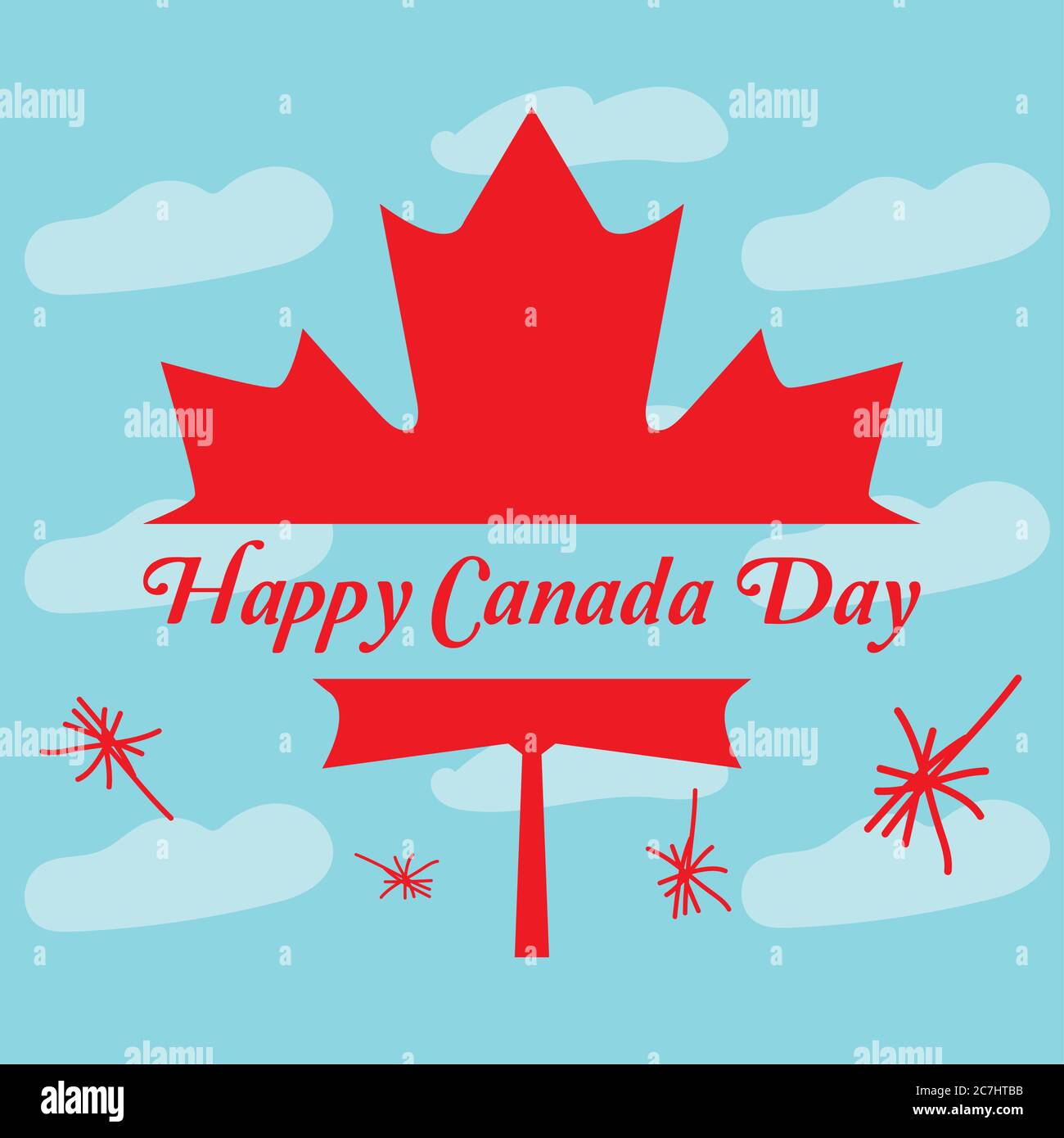 Happy Canada day card with a maple leaf - Vector Stock Vector Image ...