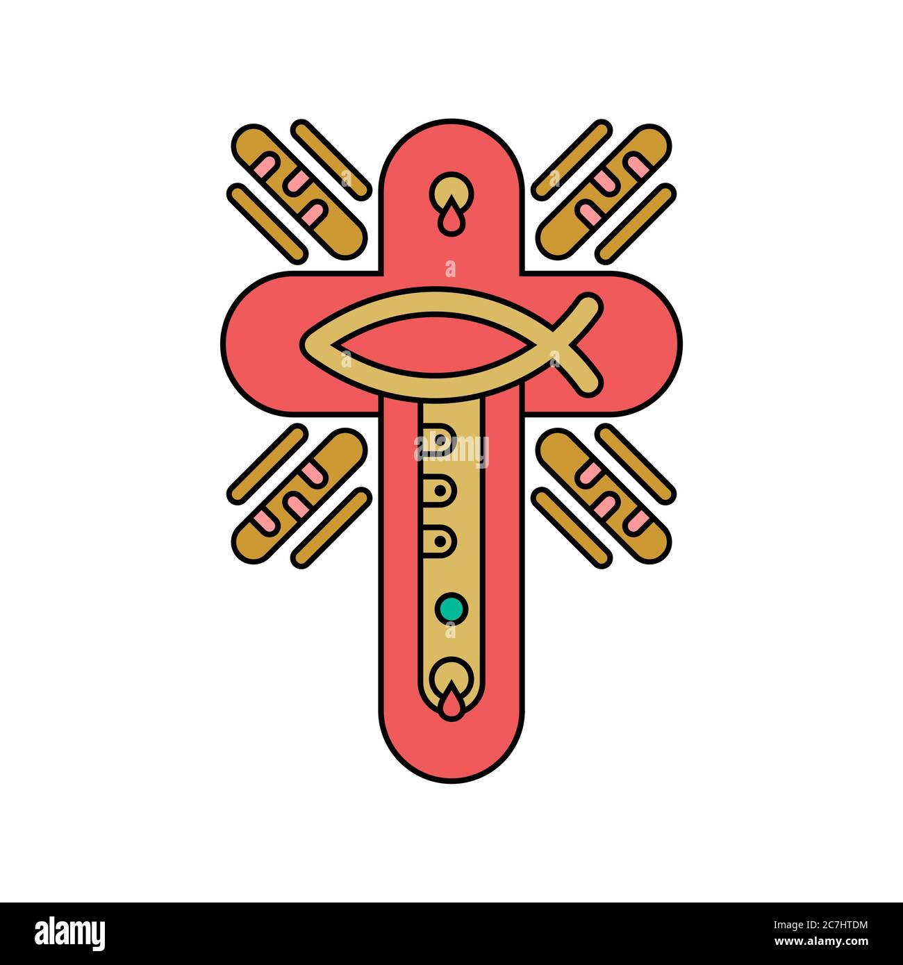 Church logo. Christian symbols. Cross of the Lord and Savior Jesus ...