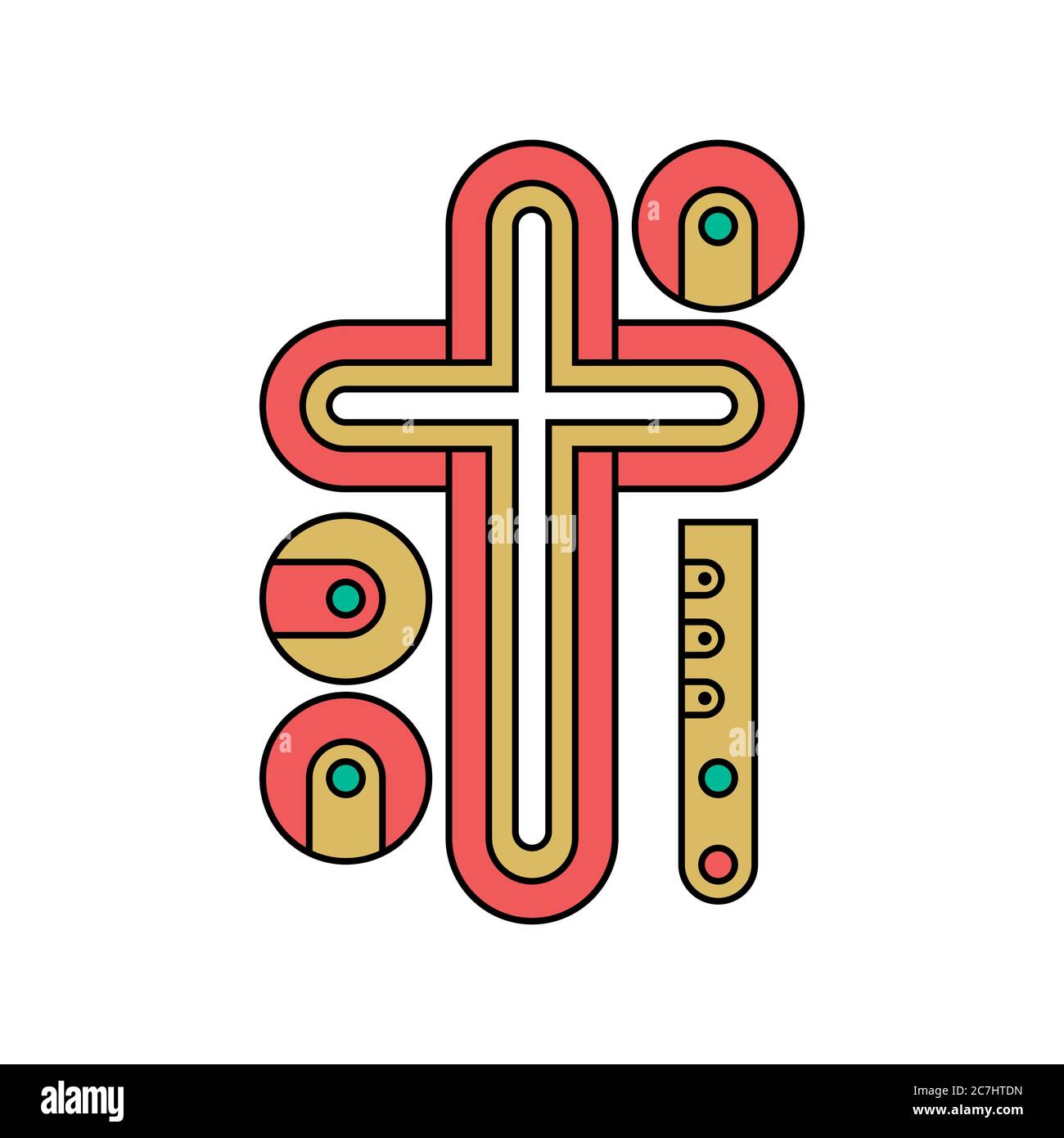 Church logo. Christian symbols. Cross of the Lord and Savior Jesus ...