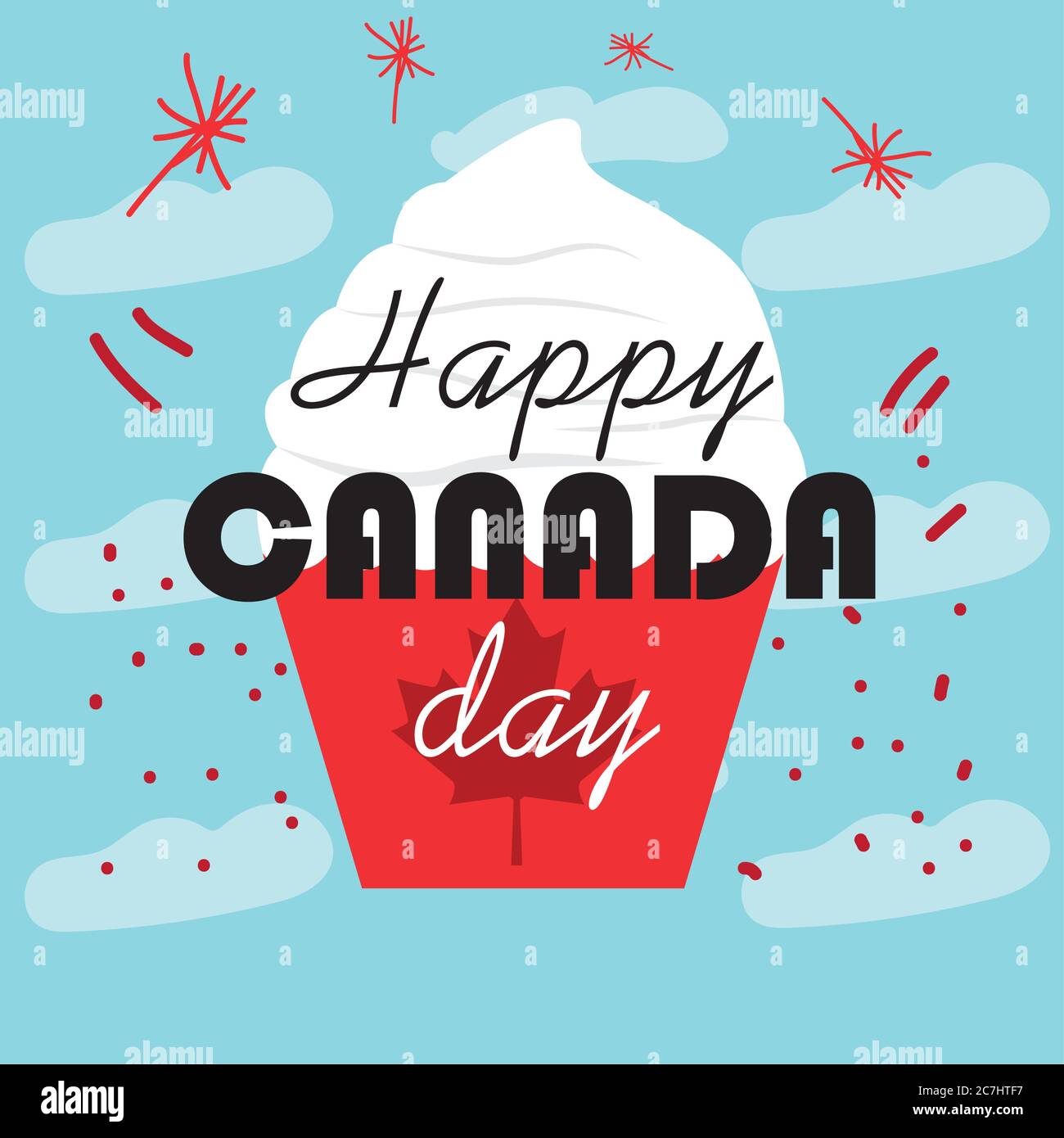 Happy Canada day card with a maple leaf - Vector Stock Vector Image ...