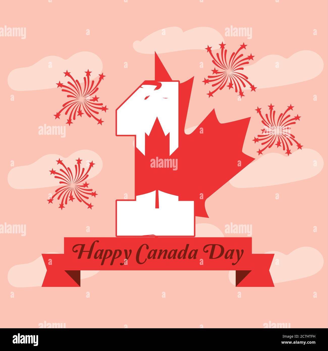 Happy Canada day card with a maple leaf - Vector Stock Vector Image ...