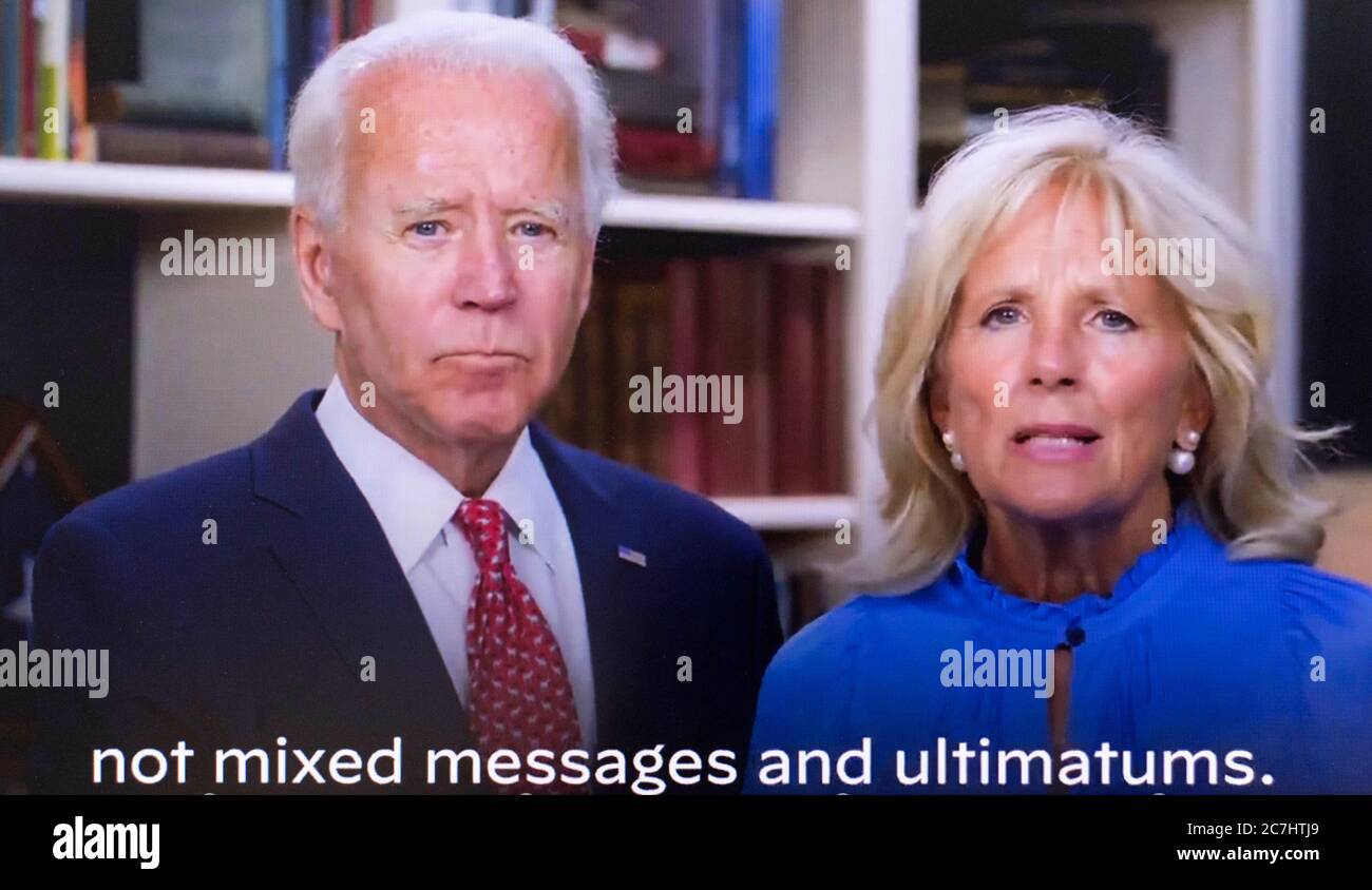 Wilmington, Delaware, USA. 17th July, 2020. A video screen grab of Vice ...