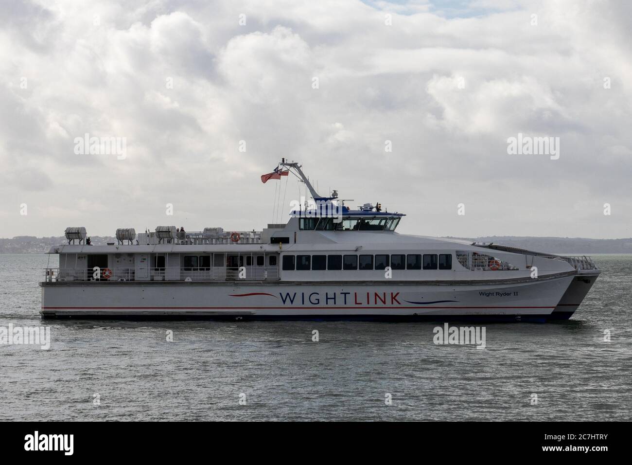 The passenger fast cat entering portsmouth harbour Stock Photo - Alamy