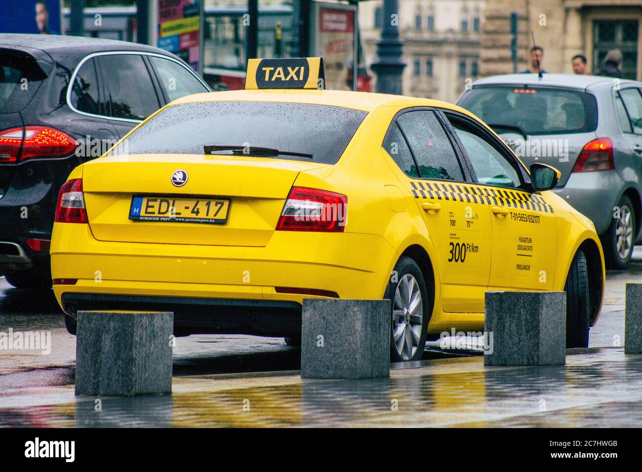 Budapest Hungary july 17, 2020 View of a traditional yellow Hungarian ...