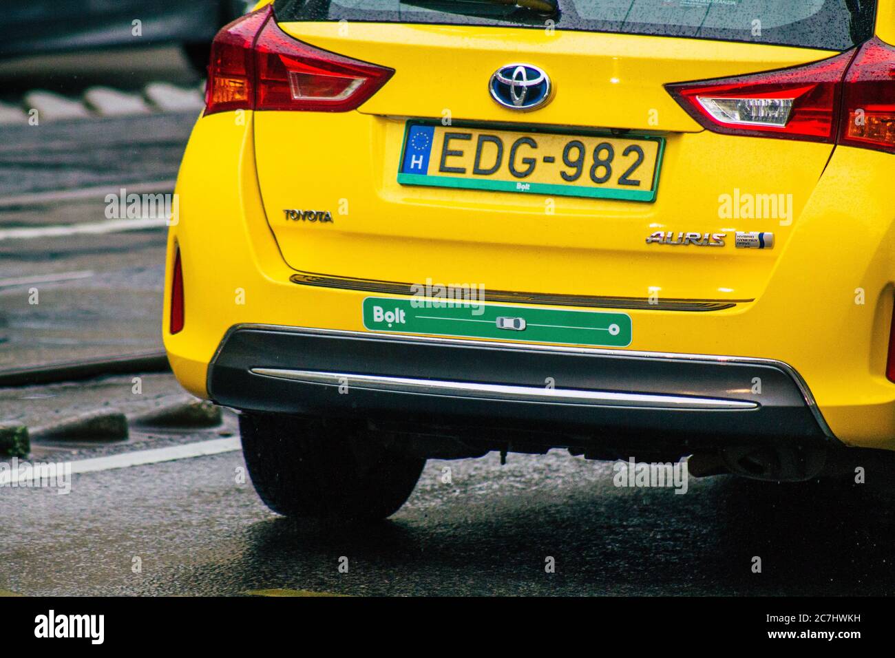Budapest Hungary july 17, 2020 View of a traditional yellow Hungarian ...
