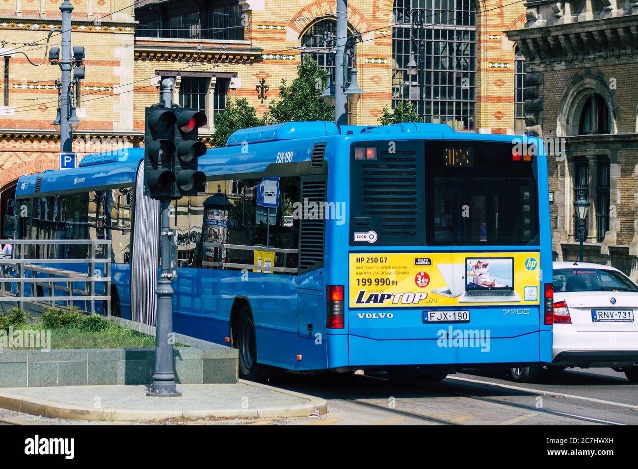 Budapest Hungary july 17, 2020 View of a traditional Hungarian city bus ...