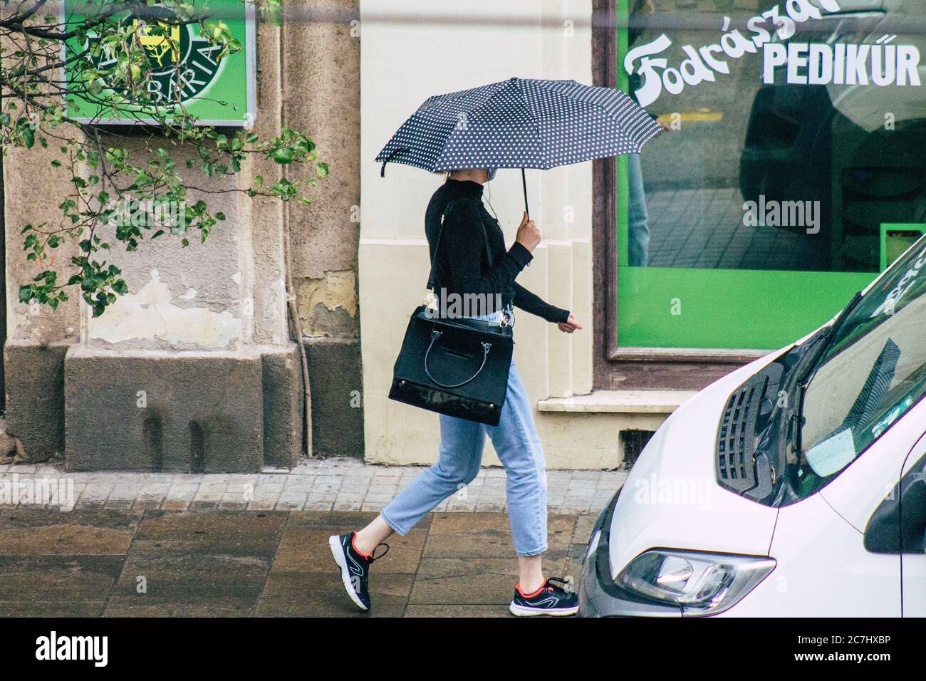 Budapest Hungary july 17, 2020 View of unidentified pedestrians walking ...