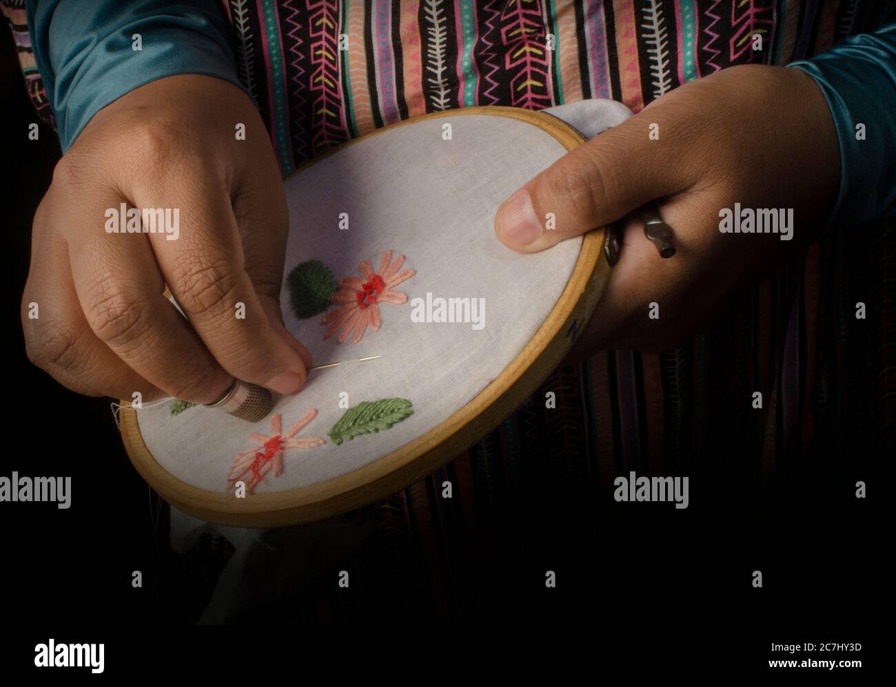 Hand embroidering silk hi-res stock photography and images - Alamy