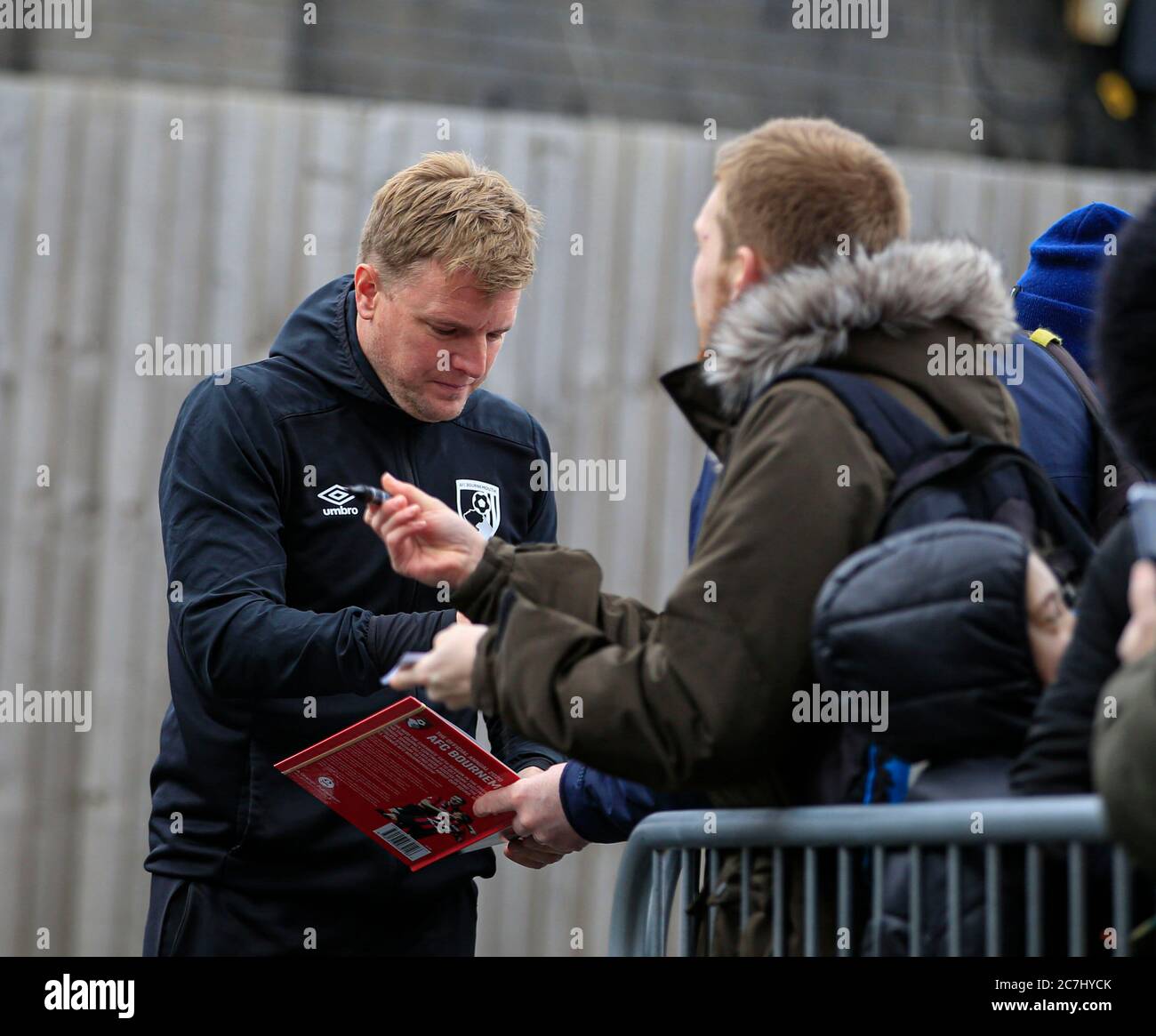 Bournemouth manager eddie howe signs autographs hi-res stock ...
