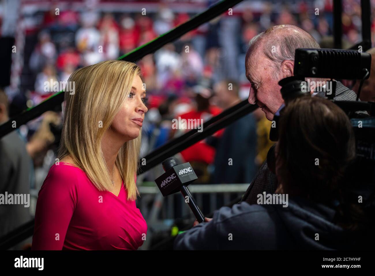 Campaign national press secretary, Kayleigh McEnany, gives an interview ...