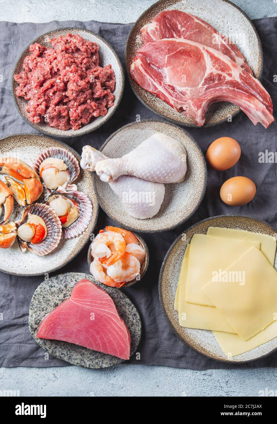 Animal protein sources background with copy space. Carnivore diet ...