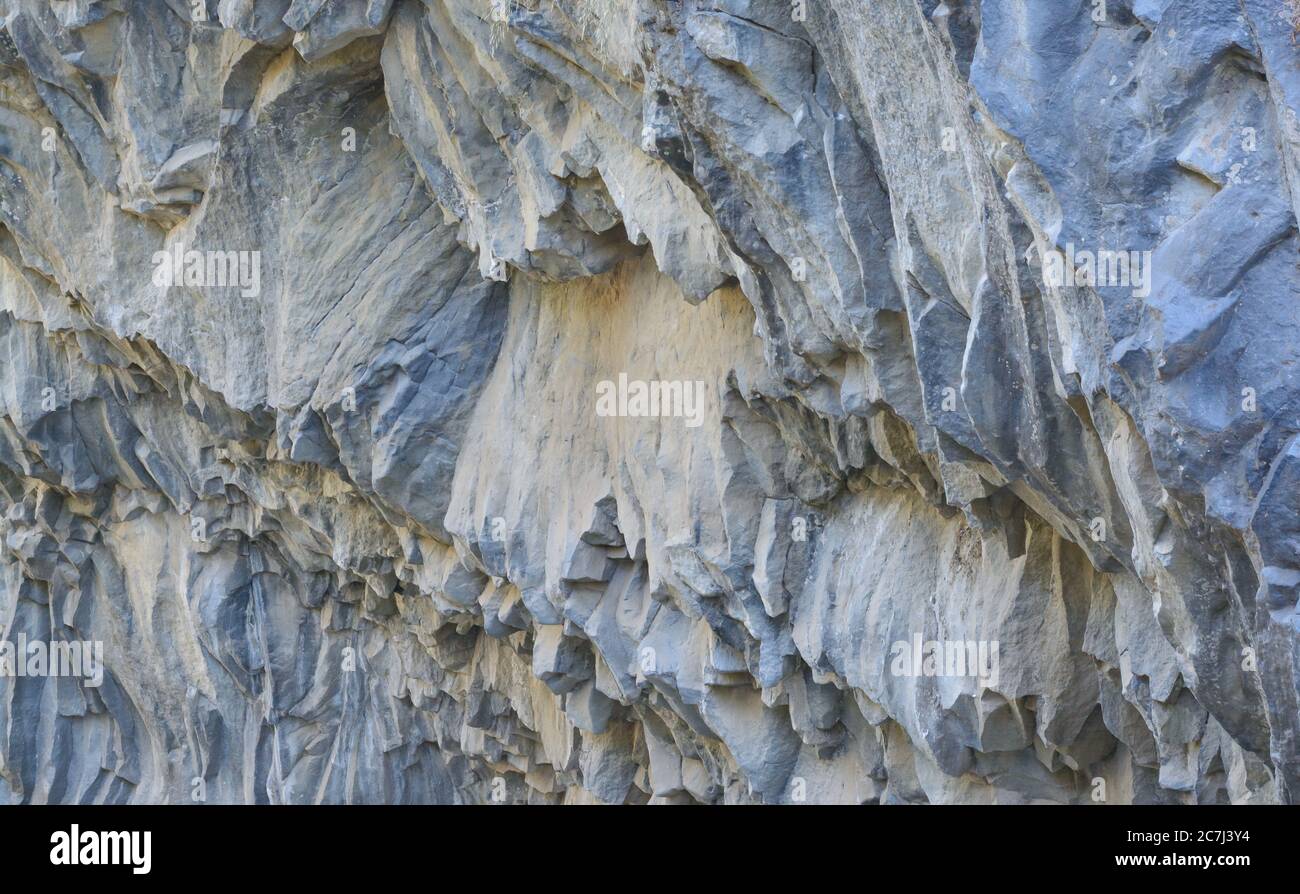 The texture of the rocks in the gorge of Alcantara in horizontal format ...