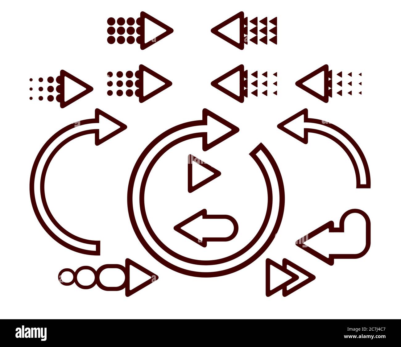 Pointers and arrows indicating the direction of movement. For signs, icons and buttons ...