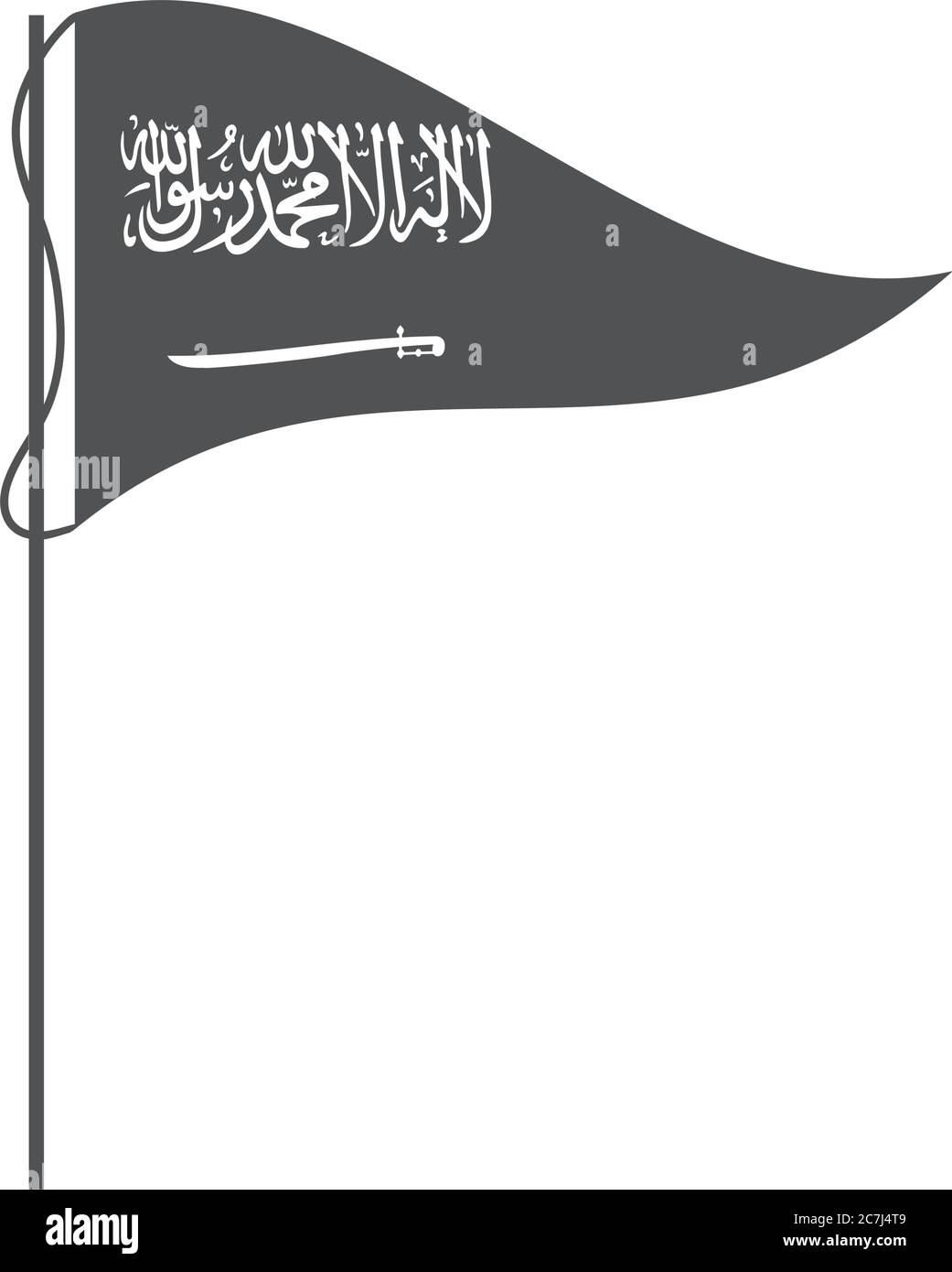 saudi arabia national day, waving triangle flag emblem silhouette style ...