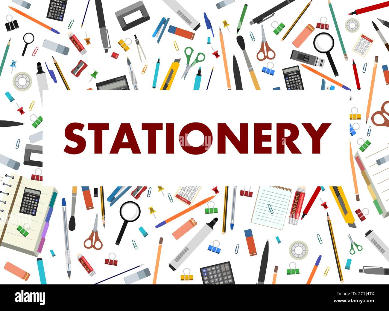 Stationery. Background for advertising a store, company. Vector ...