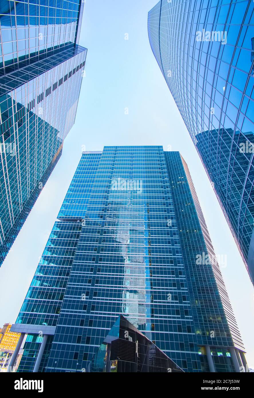 High rise buildings of Moscow business center Moscow - city Stock Photo ...