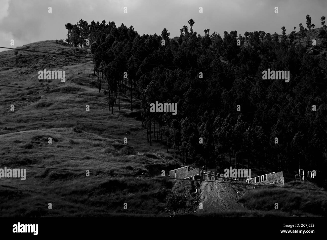 Valley in rural area Black and White Stock Photos & Images - Alamy