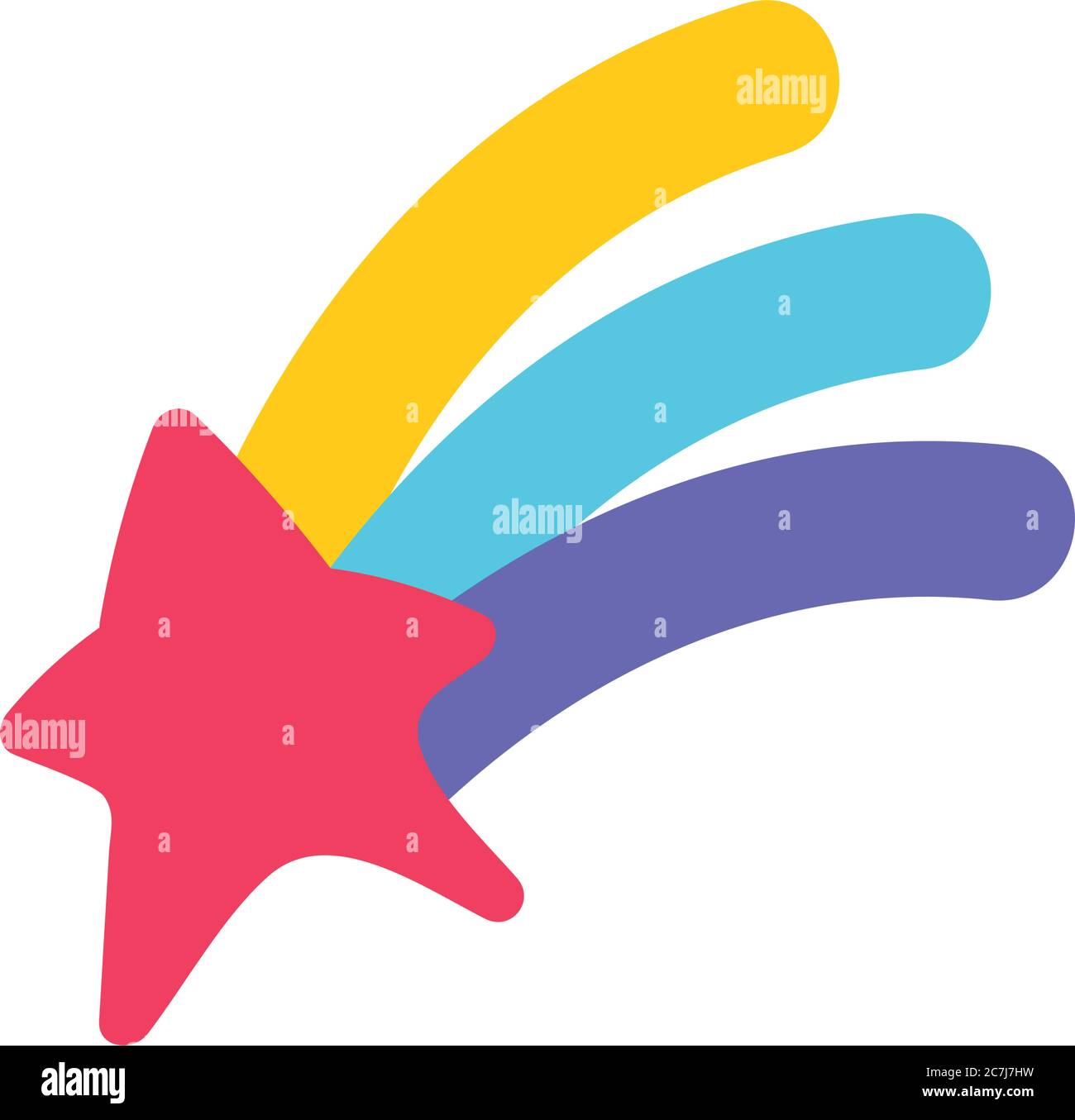shooting star rainbow magic isolated design icon vector illustration ...