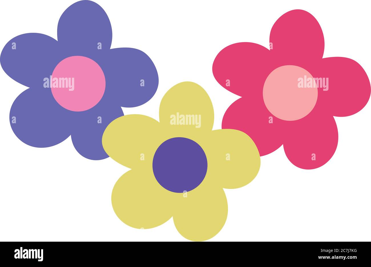 cartoon flowers decoration isolated design icon vector illustration ...