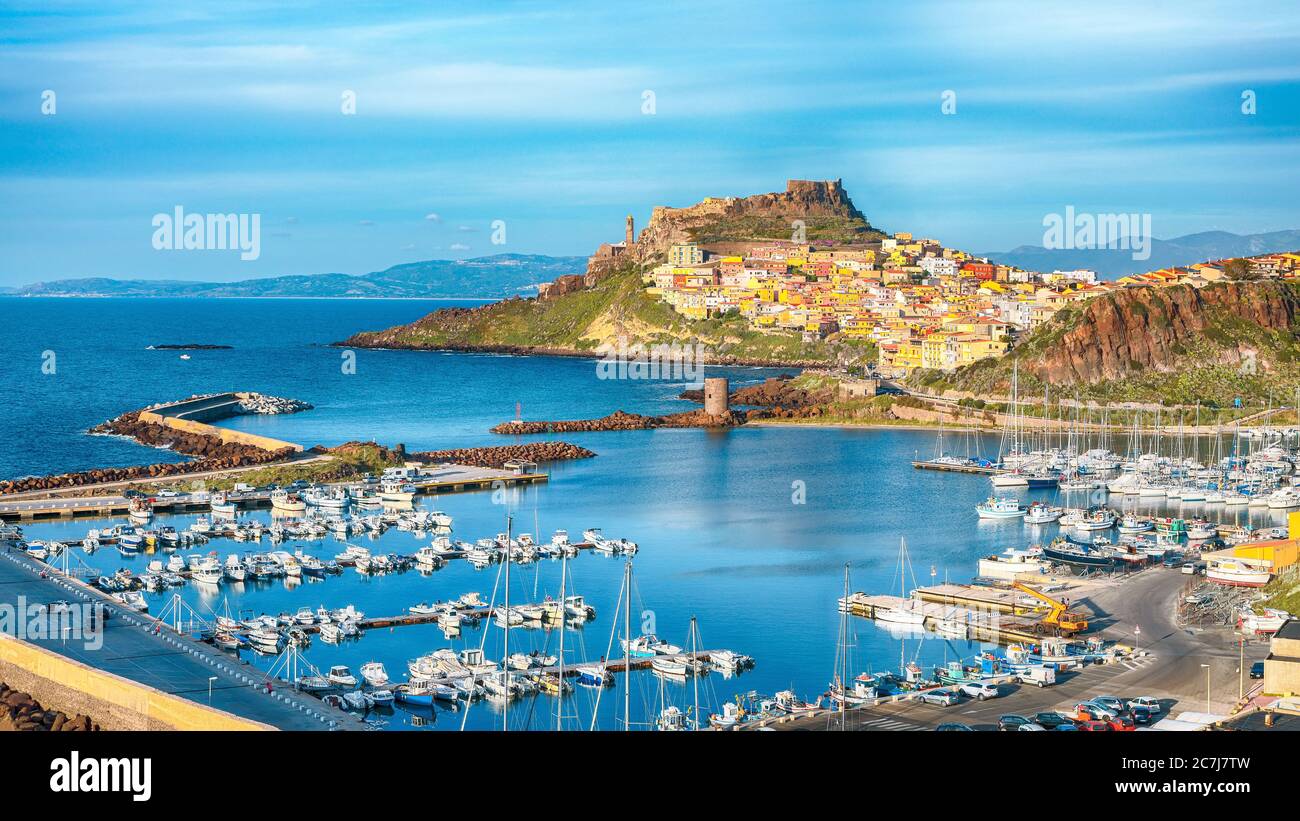 Picturesque view of Medieval town of Castelsardo. Cityscape of ...