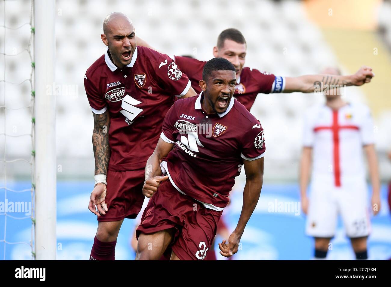 Turin, Italy - 16 July, 2020: Gleison Bremer (C) of Torino FC ...