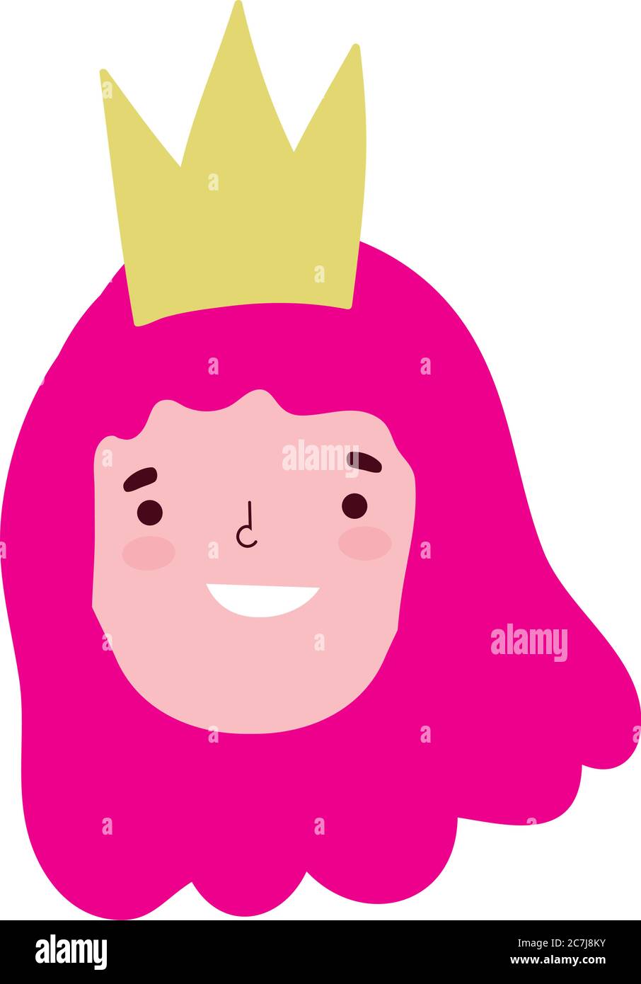 woman face with crown character cartoon isolated design icon white ...