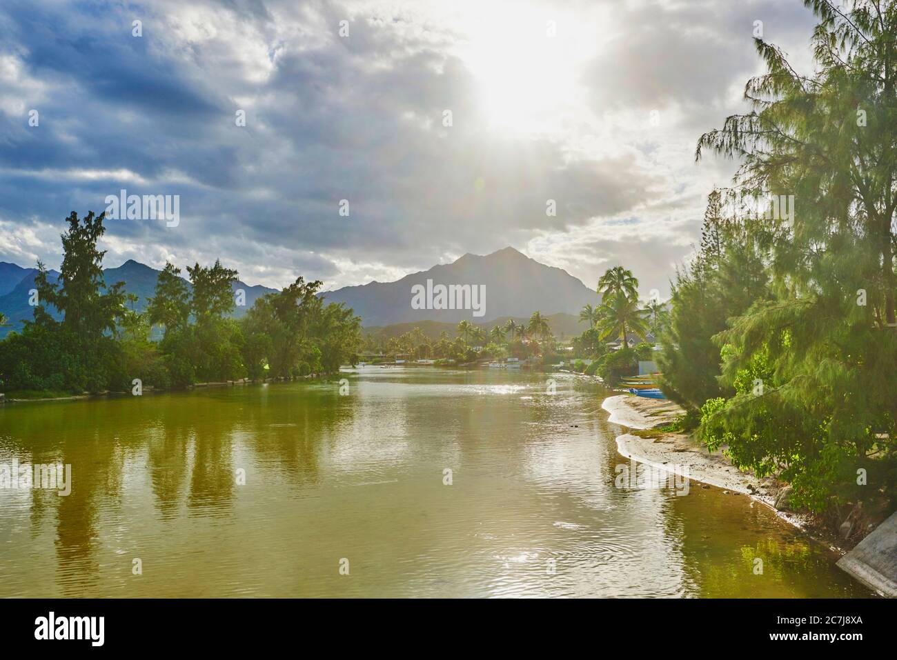 river at the Kailua Beach Park, USA, Hawaii, Oahu Stock Photo - Alamy