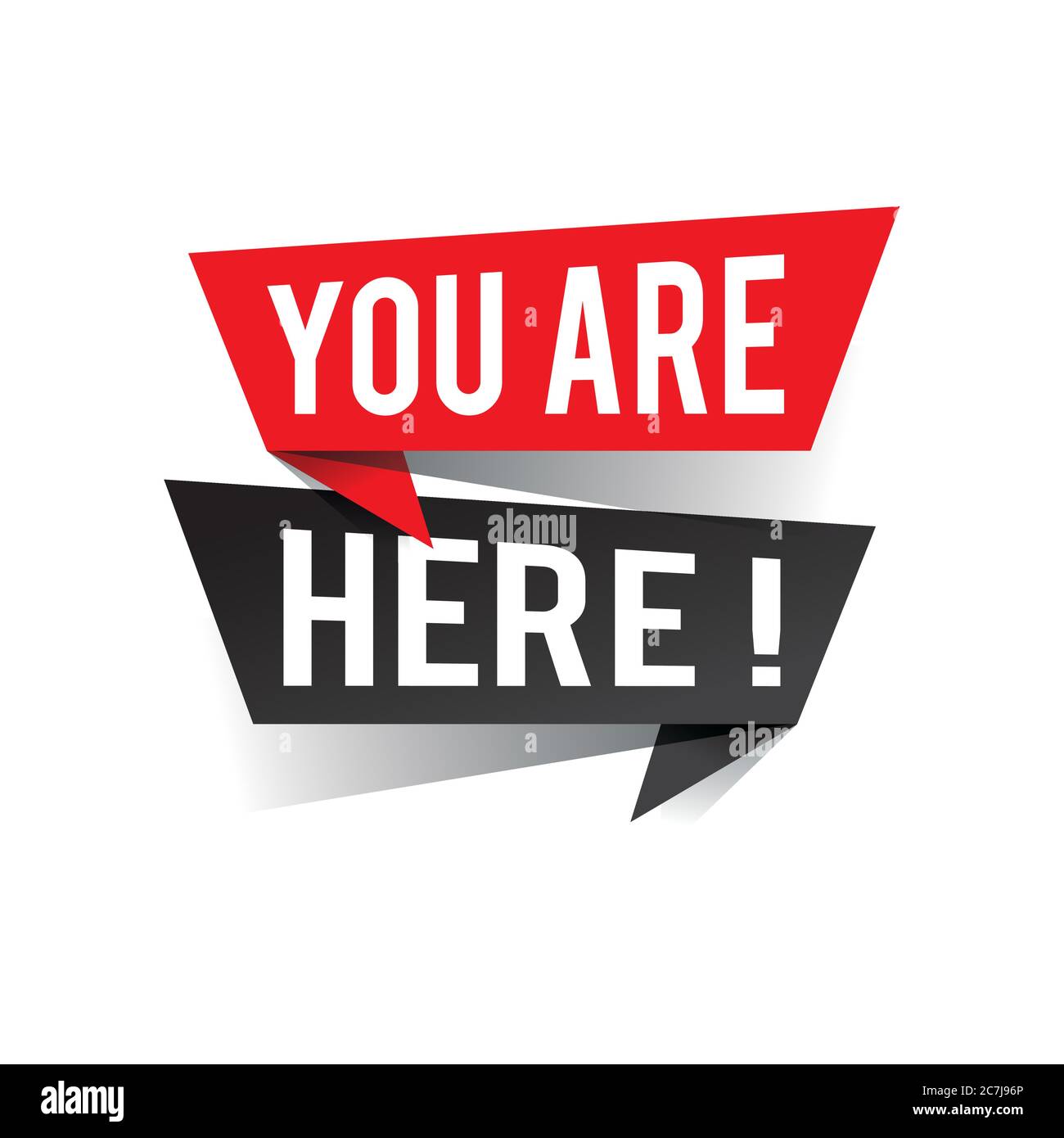 Modern design you are here text on speech bubbles concept. Vector ...