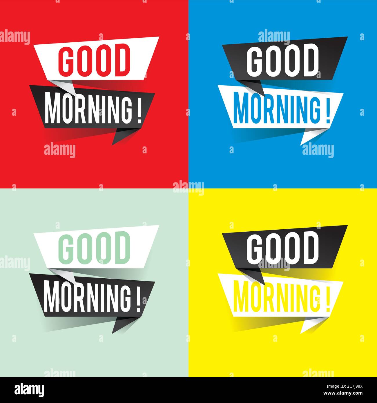 Modern design good morning text on speech bubbles concept. Vector ...