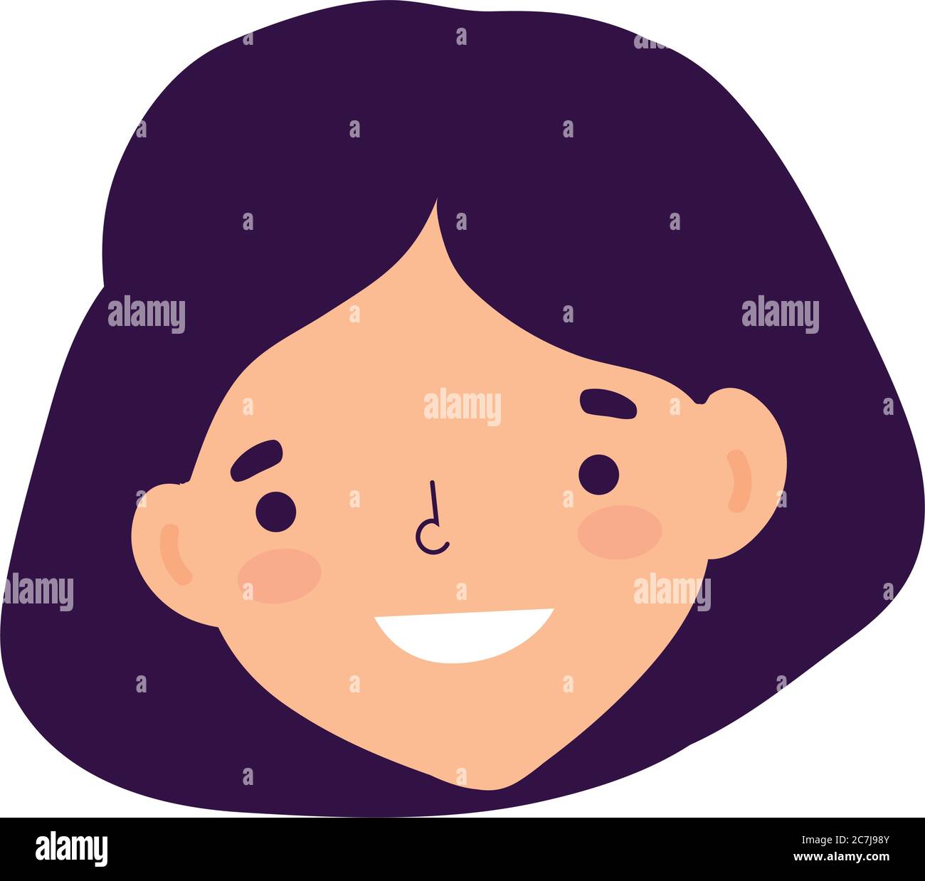 face character cartoon isolated design icon white face character ...