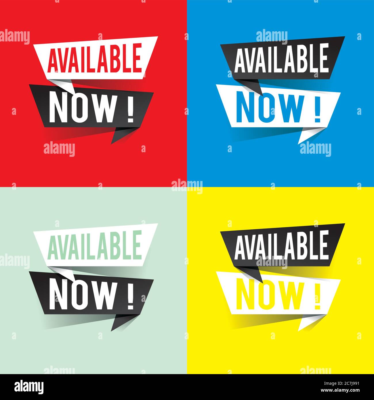 Modern design available now text on speech bubbles concept. Vector ...