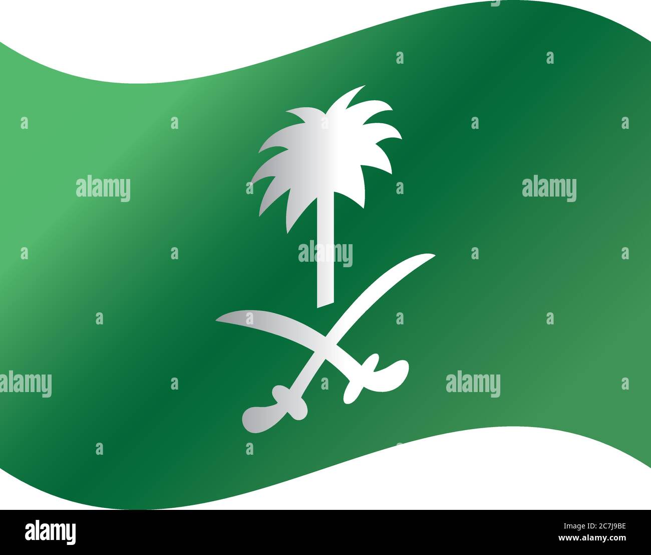saudi arabia national day, green wave flag freedom celebration gradient ...