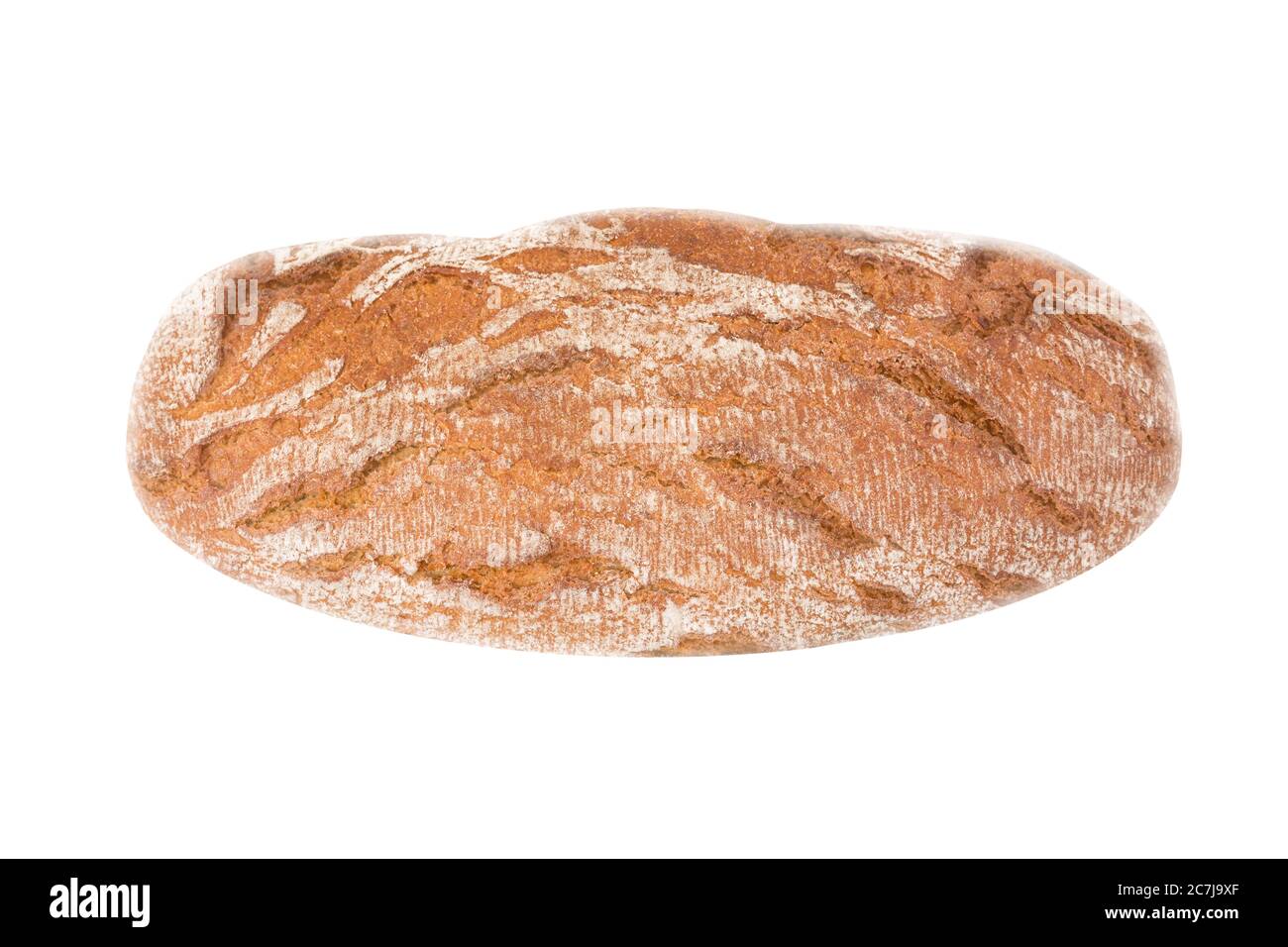 Whole rye bread on a white background, horizontal format Stock Photo ...