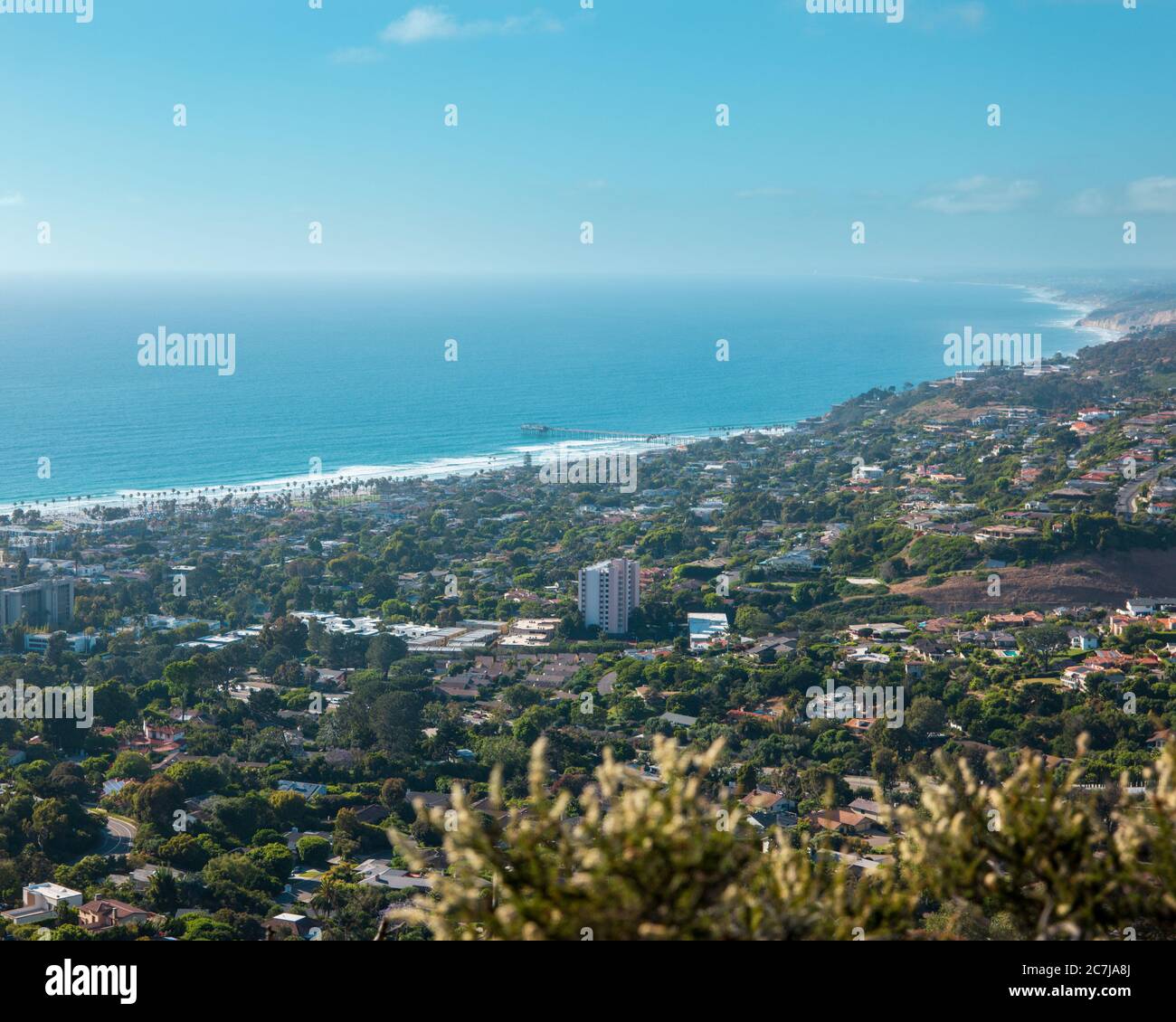 View of La Jolla Shores from Mount Soledad Monument in San Diego Stock ...